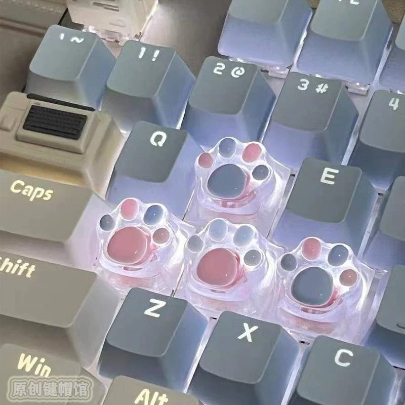 Personalizado Teclado Mecânico Keycap Transparente Colorido Bonito Gato ...