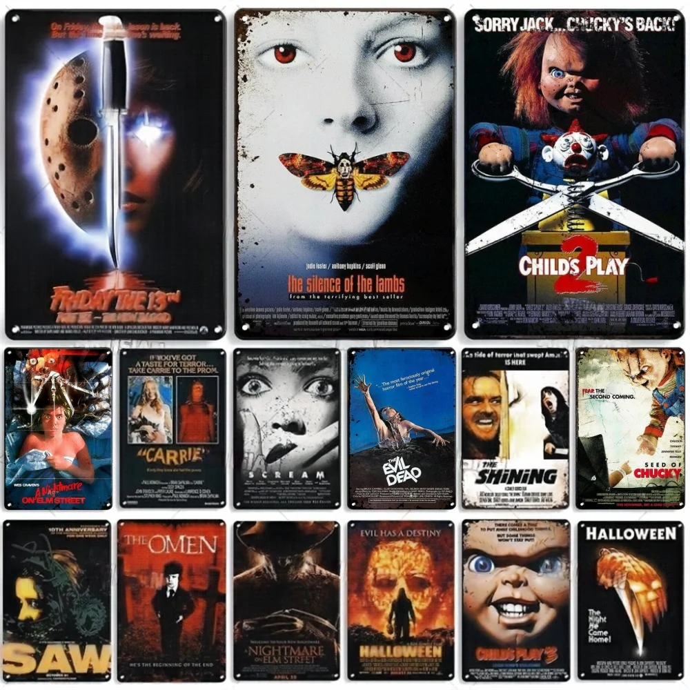 Classic-Horror-Movie-Metal-Plaque-Retro-Decorative-Plate-Bar-Club-Wall ...