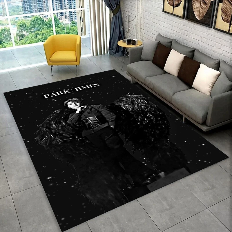 Kpop B-BTS JIMIN Star Carpet Rug for Playroom Bedroom Living Room Sofa ...
