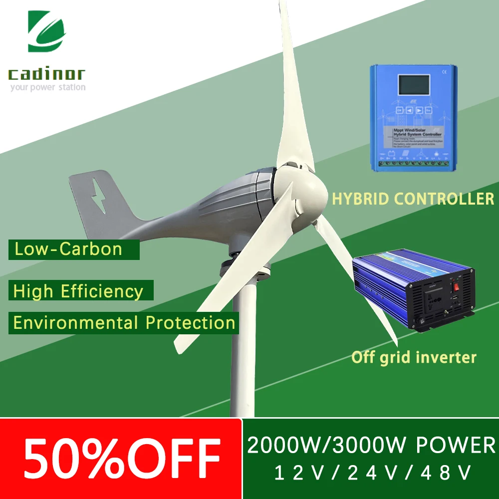 Factory-Cheap-2KW-Horizontal-Wind-Turbine-Generator-For-Home-Farm-12V ...