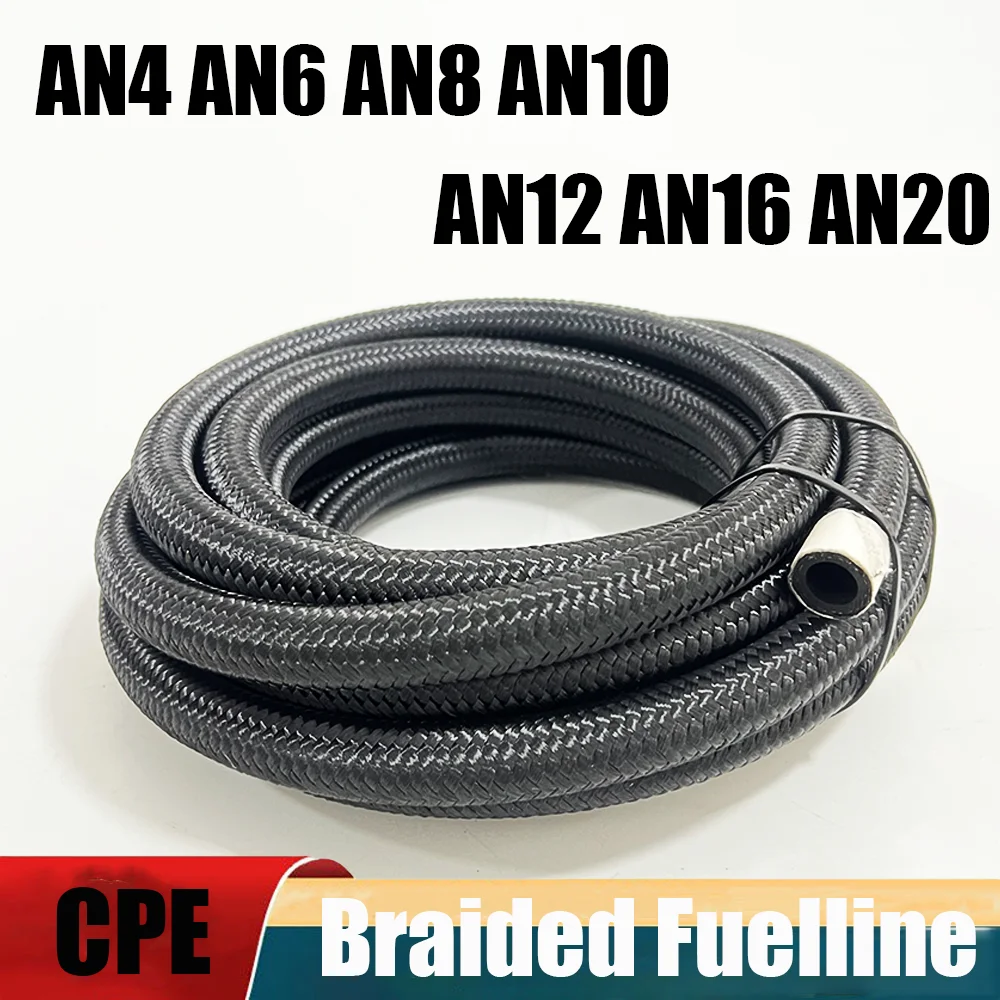 1M-3M-5M-8M-10M-Black-CPE-Soft-Oil-Tube-304-Stainless-Steel-Braided ...
