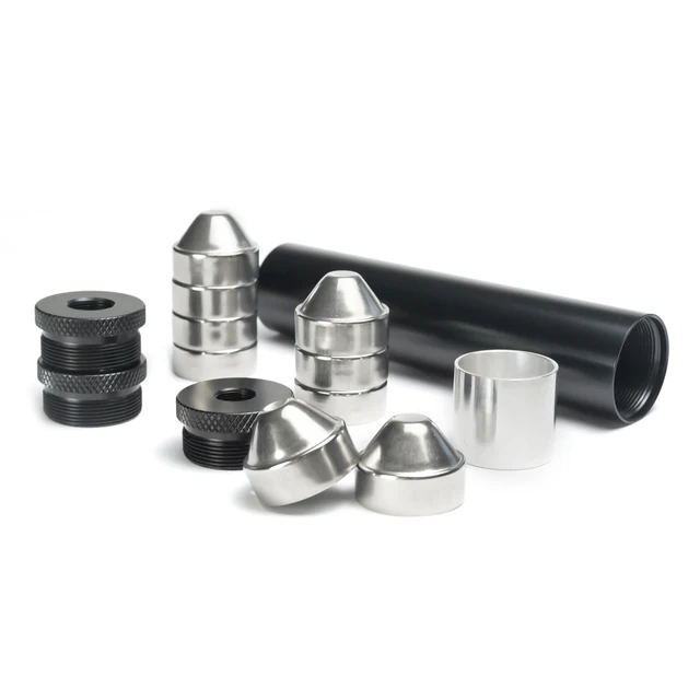 7" Aluminum Solvent Trap Kit: 1.45"OD, 9 Steel Cups, Drilling Jig