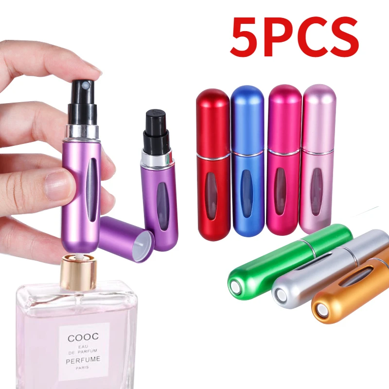 5PCS Perfume Bottle Refillable Perfume Spray with Spray Scent Pump ...