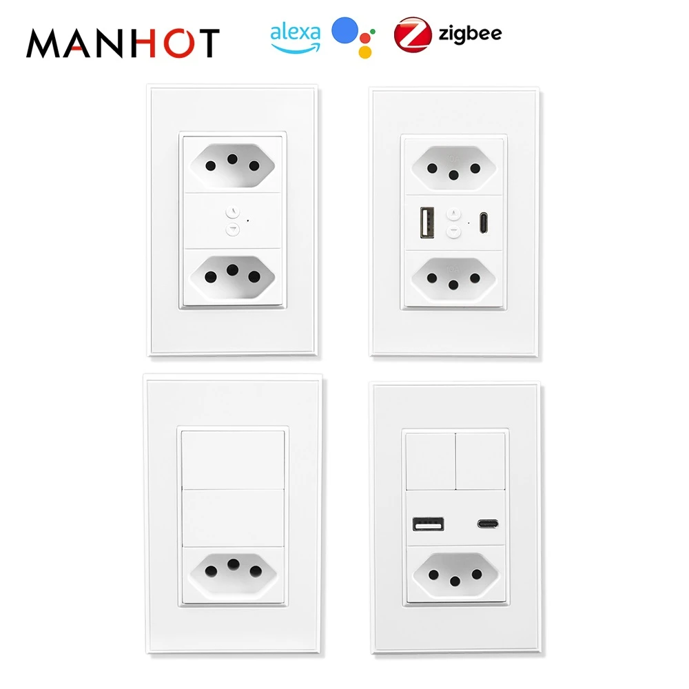 Tuya-Zigbee-Smart-Brasil-Socket-Tomadas-10A-20A-com-Switch-Duas-Tomadas ...