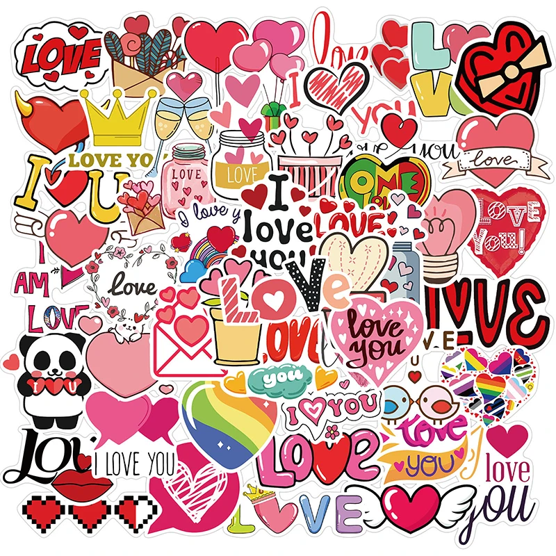 10-30-50PCS-Cute-Love-Sticker-Aesthetic-Children-s-PVC-Sketchbook ...