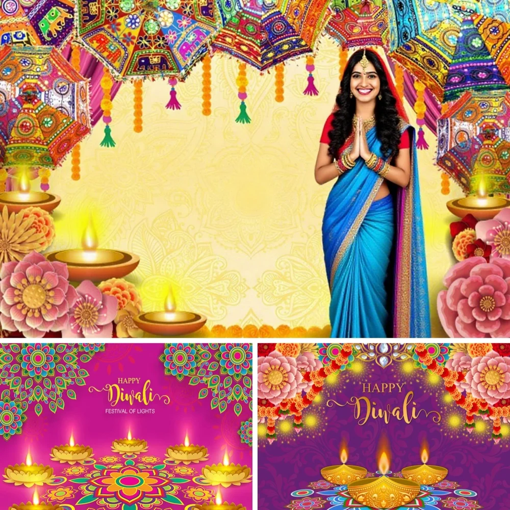 Happy Diwali Photograph Background Traditional Festival Decoration ...