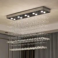 Elegant Rectangular Raindrop Crystal Chandelier - Lighting4Home