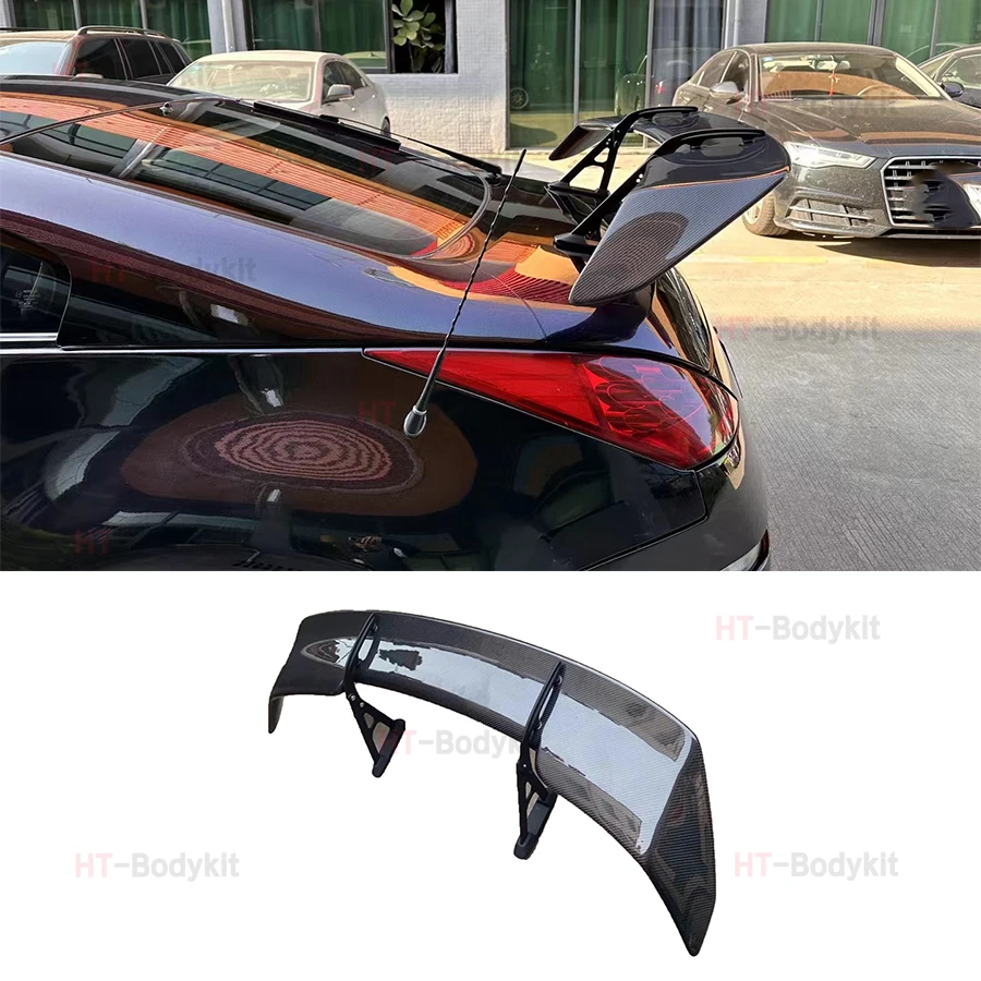Carbon Fiber Material Rear Roof GT Spoiler Wing Trunk Lip Boot Cover ...