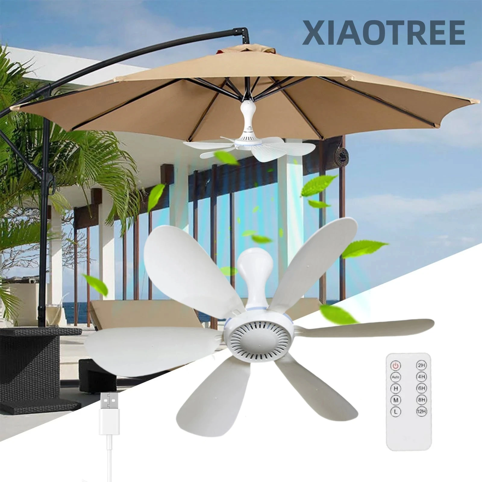 Silent-6-Leaves-USB-Powered-Ceiling-Canopy-Fan-with-Remote-Control ...