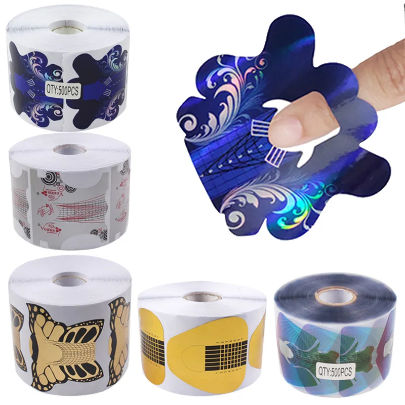 500Pcs Professional Nail Forms Acrylic UV Gel Polish Laser Nail ...