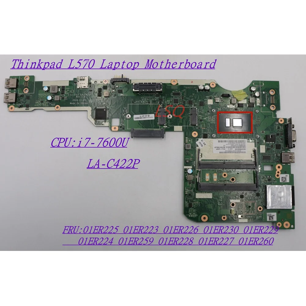For-Lenovo-Thinkpad-L570-i7-7600U-Laptop-Motherboard-01ER225-01ER223 ...