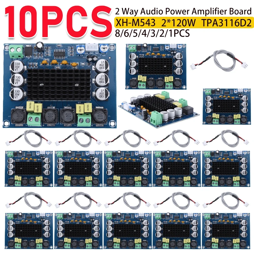 1-10PCS-TPA3116D2-Audio-Power-Amplifier-Board-XH-M543-Dual-Channel ...