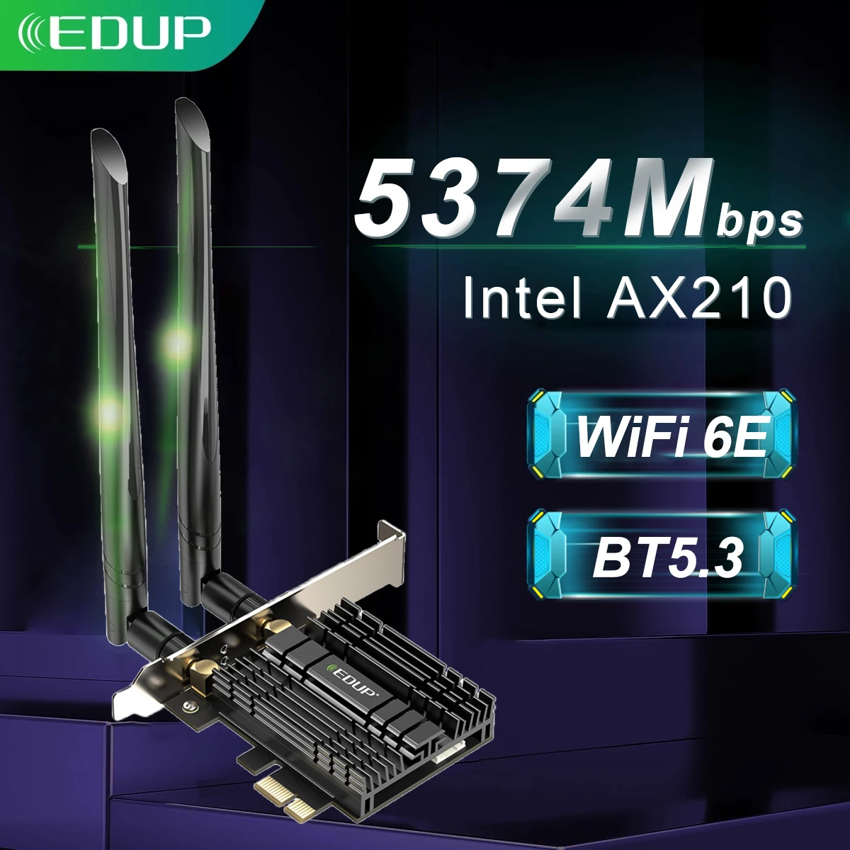 Edup 5374mbps Wifi 6 Pcie Wireless Wifi Adapter Bluetooth 5.2 Intel ...