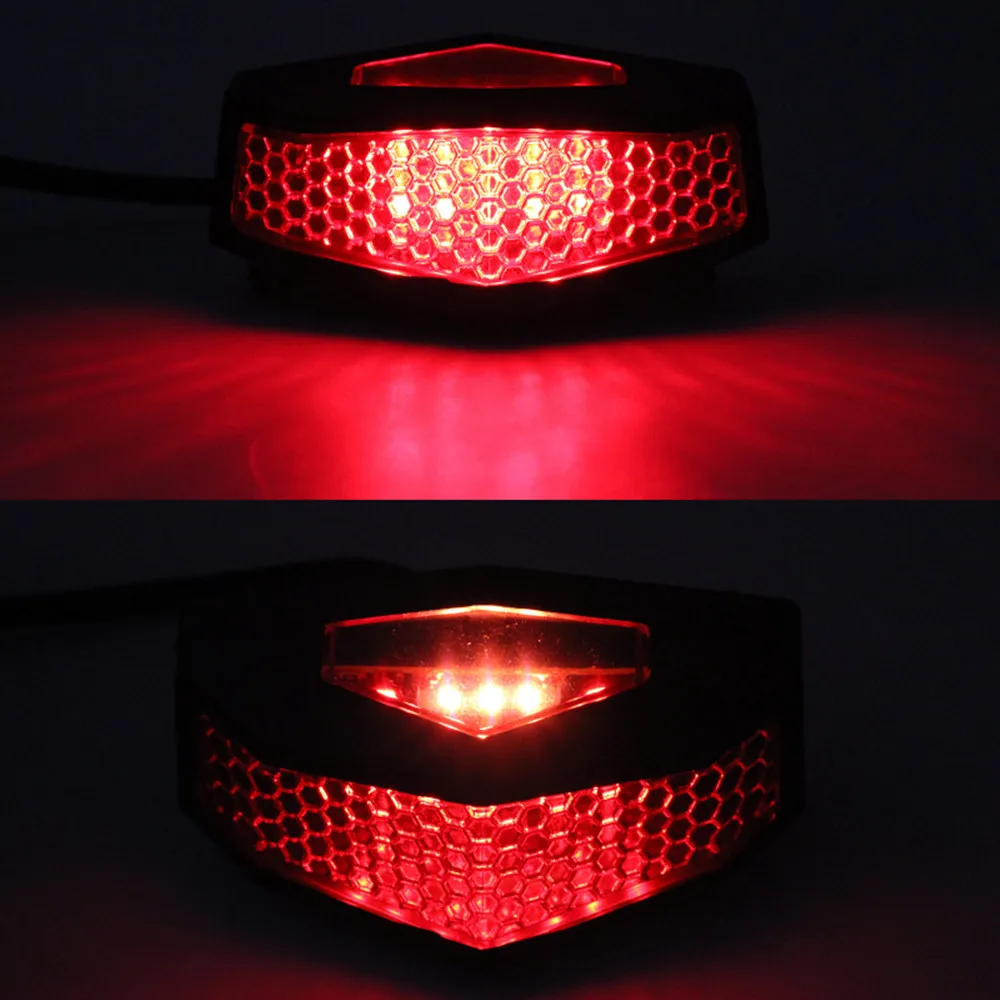 Motorcycle LED Rear Stop Brake Tail Light Universal 12V License ...