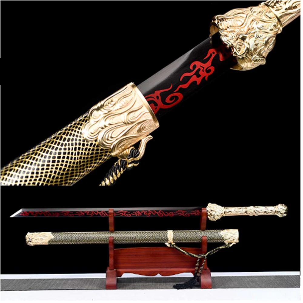 Ghost-Knight-knife-Embroider-spring-knife-Manganese-steel-Tang-sword ...