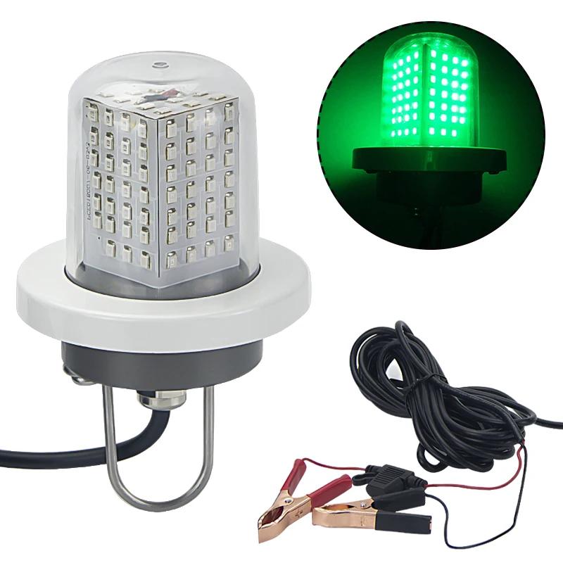 Fishing Light Attractor Marine Boat LED Green Underwater Submersible ...