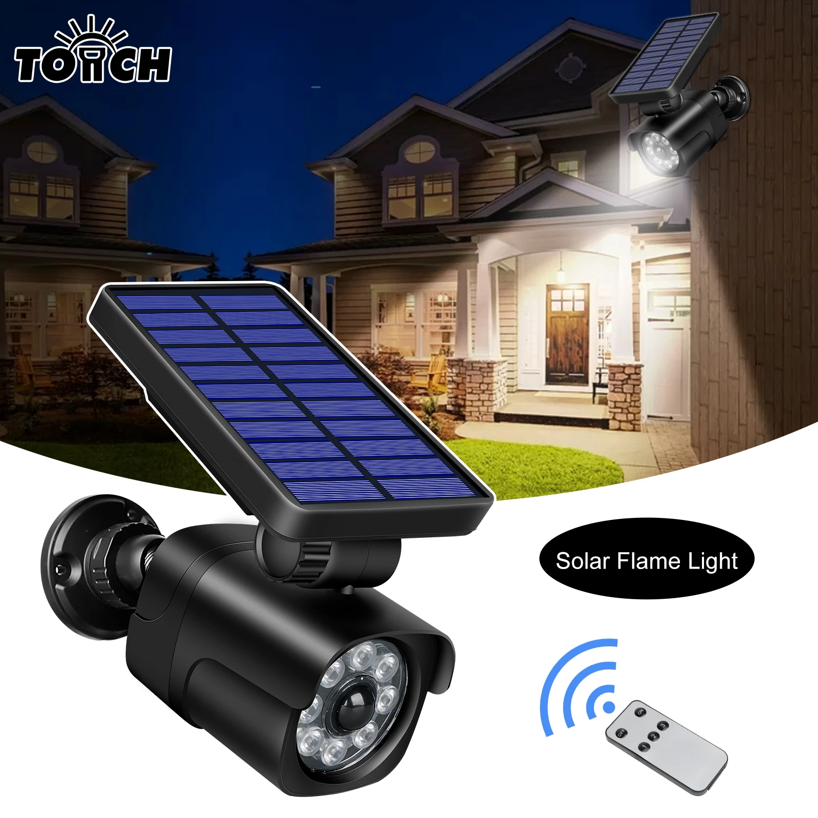 Waterproof-Rotatable-Solar-Wall-Lights-Security-Dummy-Camera-Wireless ...