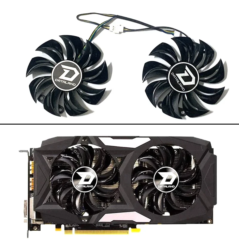 2 Pack GA91B2U Powercolor Red Devil RX580 GPU Cooler Cooling Fan for ...