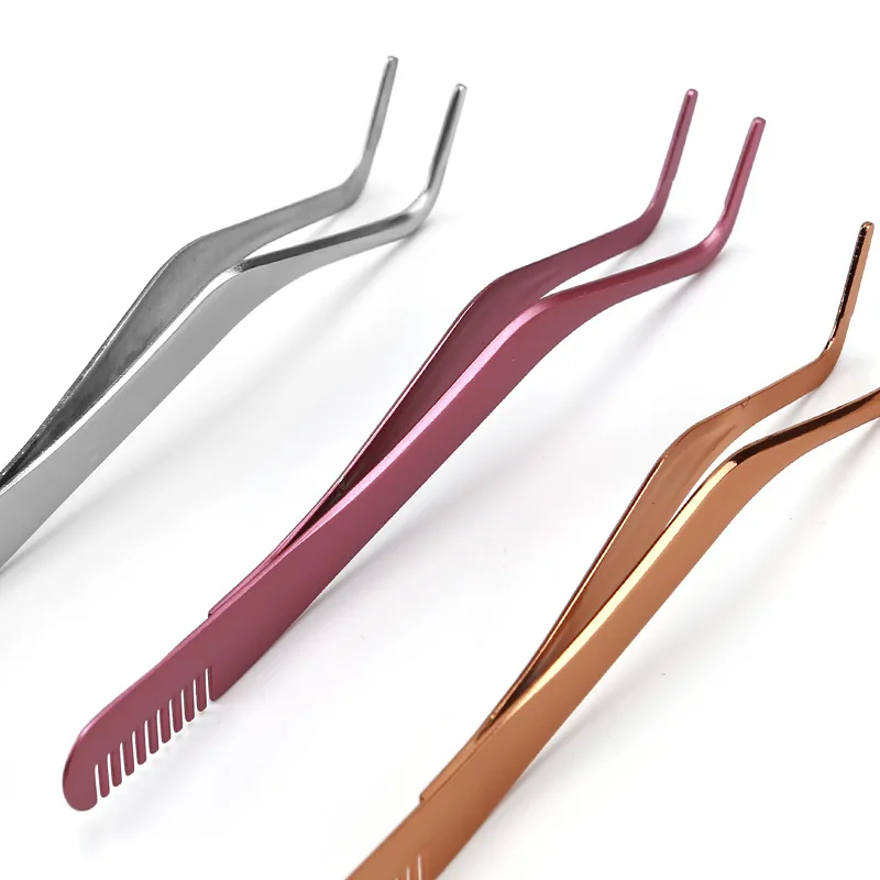3-PIC-Eyelash-Comb-Tweezers-Stainless-Steel-Anti-Static-Non-Magnetic ...