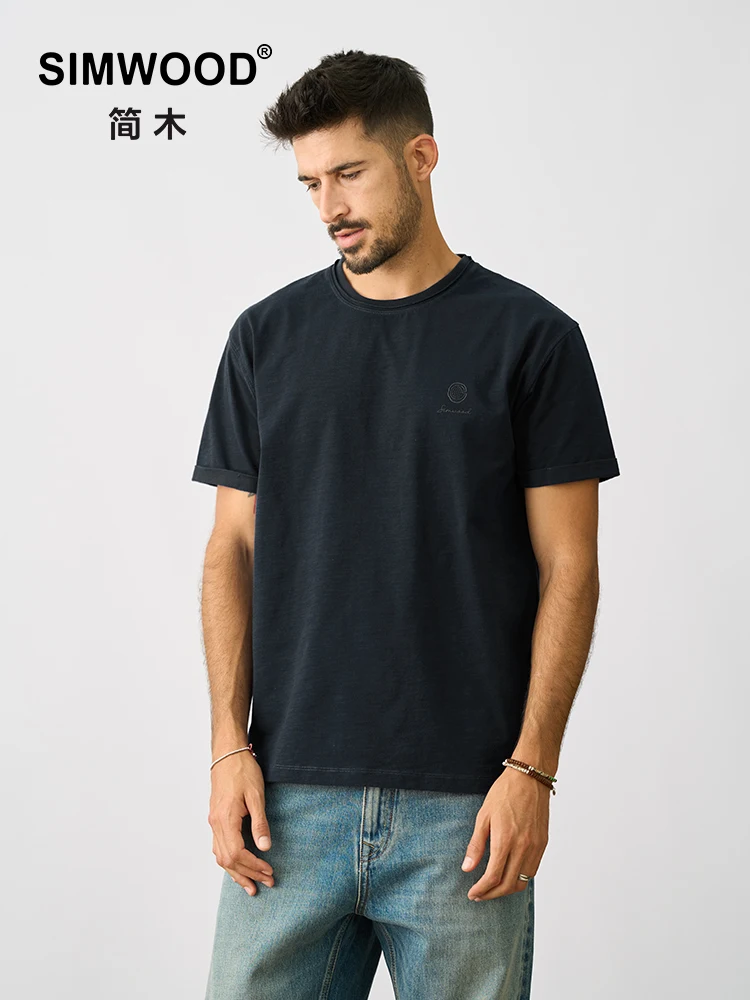 SIMWOOD-2023-Summer-New-Oversize-240g-Slub-Cotton-Men-s-Casual-T-shirts-Comfortable-Breathable ...