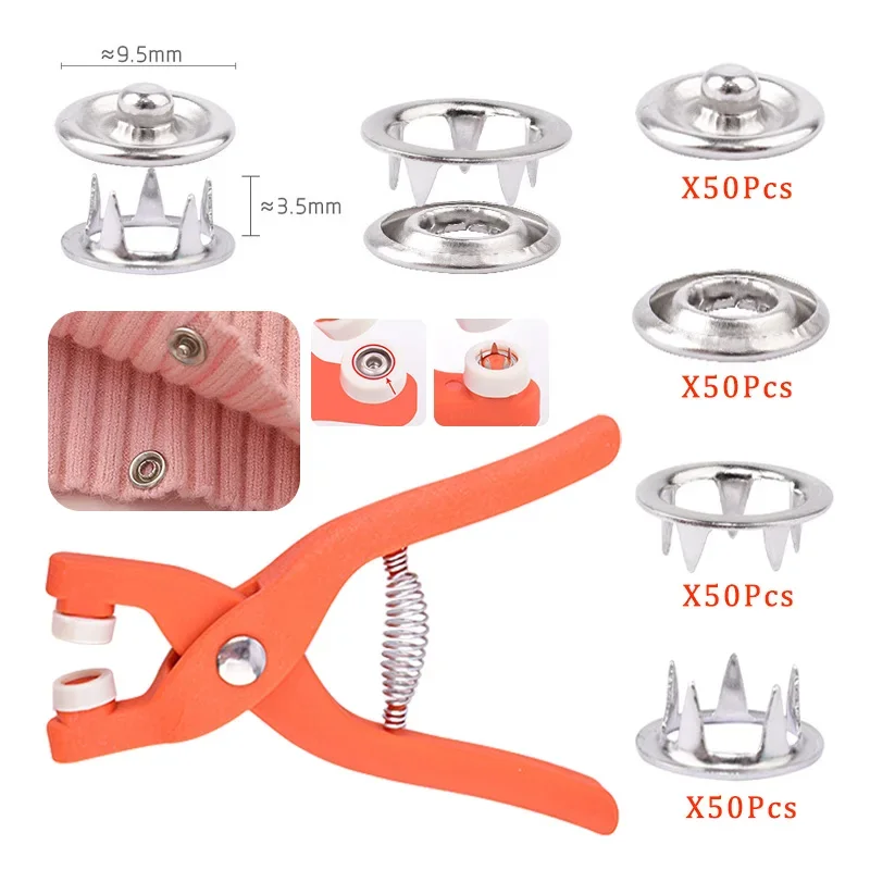 9-5mm-Metal-Pressure-Buttons-Kit-With-Fastener-Pliers-Press-Tool-for ...