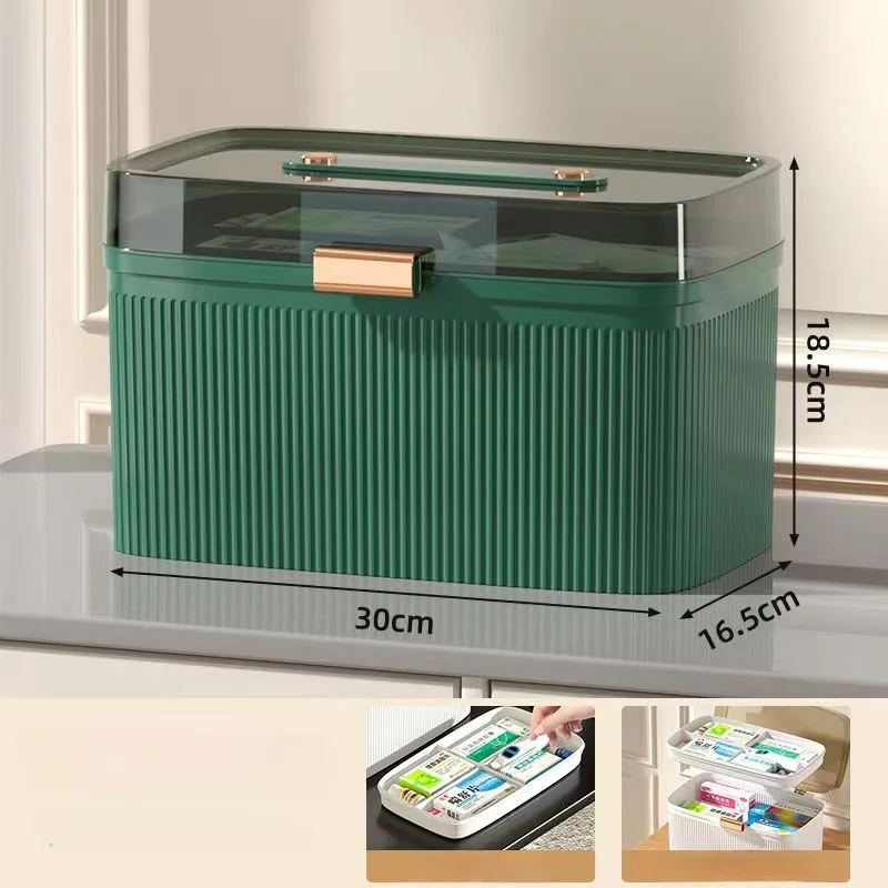 Portable-First-Aid-Kit-Storage-Organizer-Box-Plastic-Multi-Functional ...