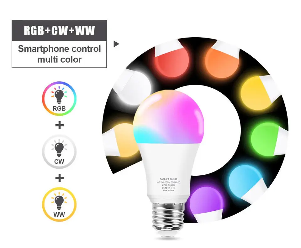 Умная Светодиодная лампа E27 Ewelink Alexa с поддержкой Wi-Fi/Zigbee ...