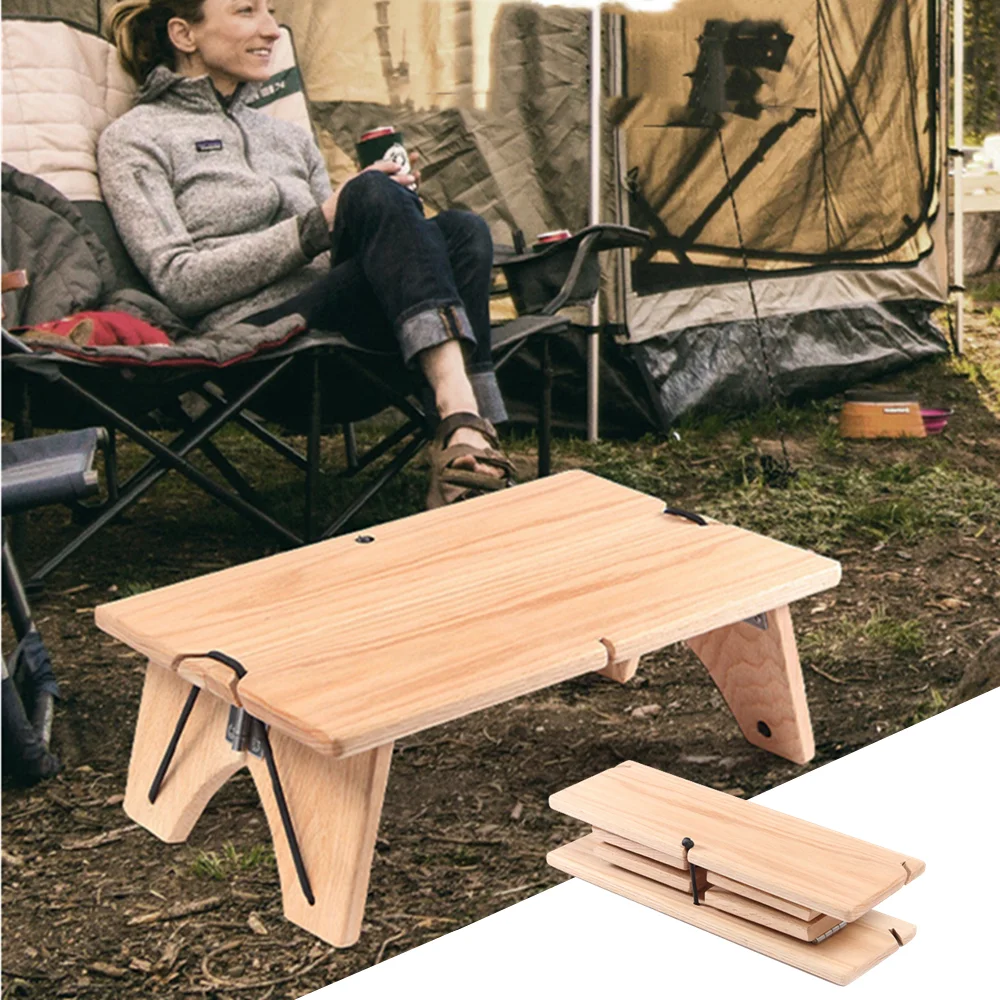 Tryhomy Portable Camping Table Outdoor Folding Wood Table All-purpose ...