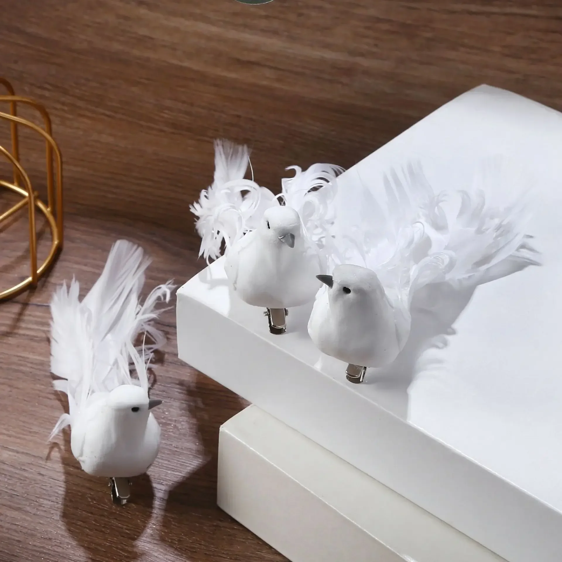 New Simulation Foam White Birds Artificial Foam Feather Doves Craft ...