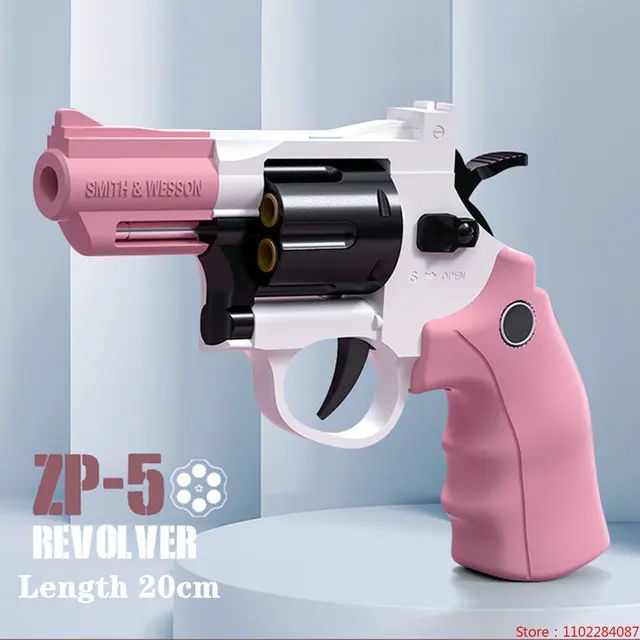 Revolver Airsoft Pistol Paintball Soft Bullet Gun Simulation Model Toy ...