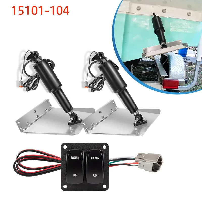 15101-104-9-X-12-Standard-Marine-Trim-Tab-Kit-W-Double-Rocker-Switch ...