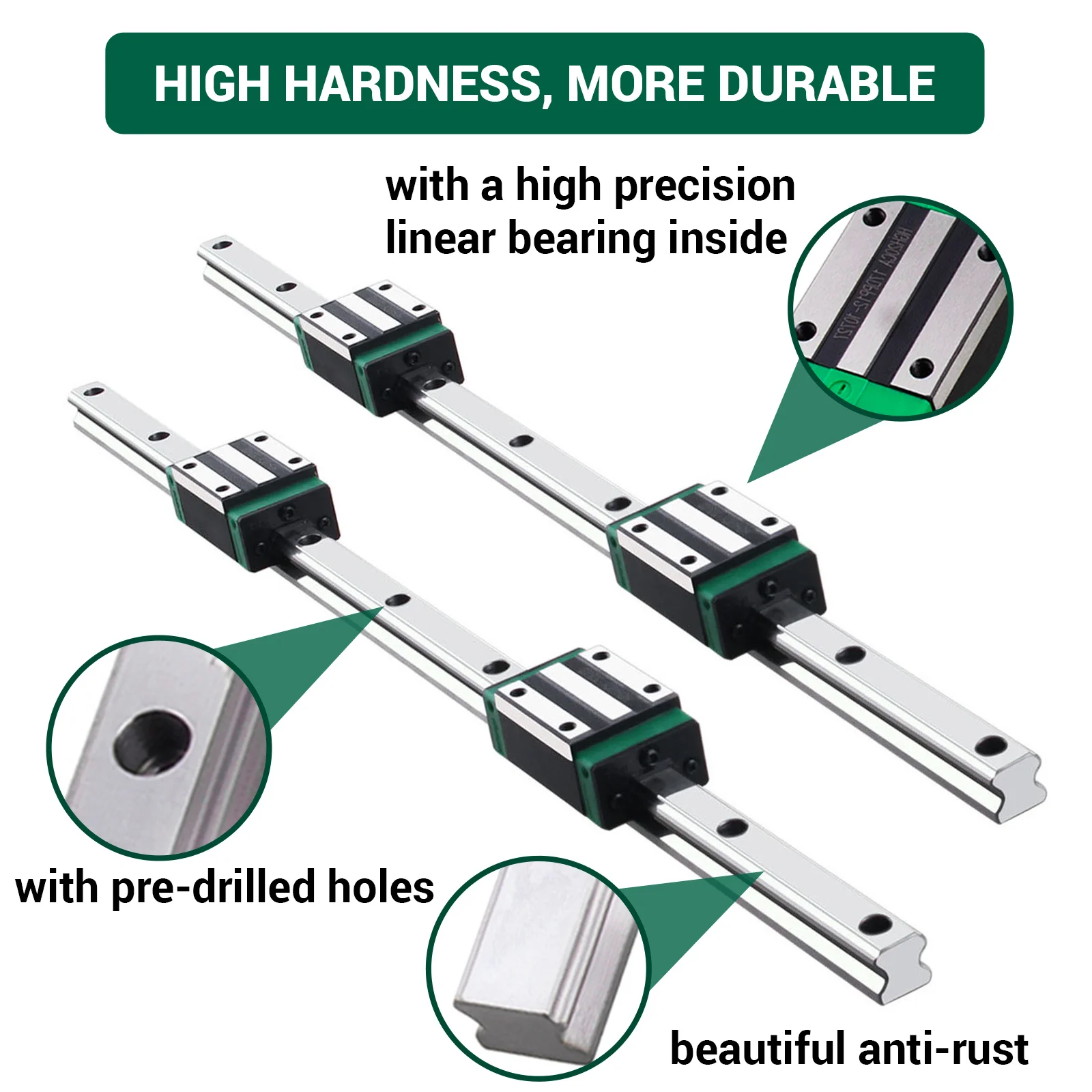 Linear Guide Rail Hgr15 | Linear Rail 400mm 2pcs | Linear Block Carriage - 2pcs Hgr15 - Aliexpress