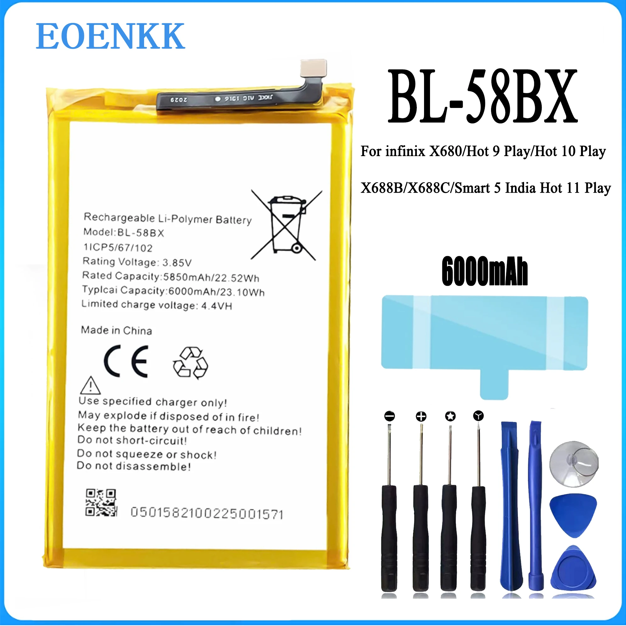 BL 58BX Battery For infinix / X680/Hot 9 Play/Hot 10 Play/X688B/X688C ...