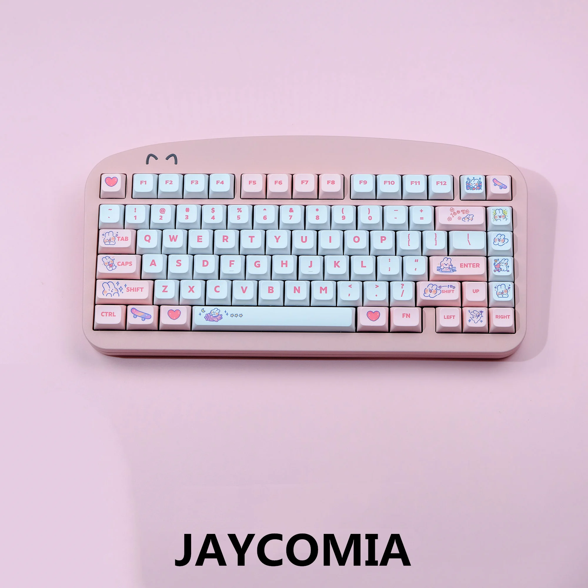 JAYCOMIA-Cute-Steam-Rabbit-Pink-129-key-set-SYE-SUB-Keycaps-XDA-Height ...