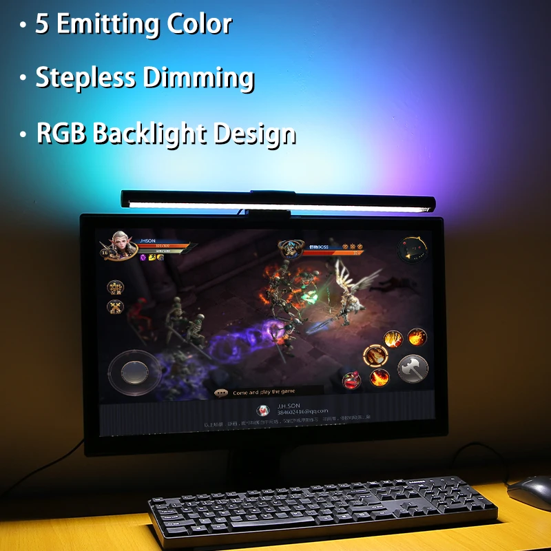 Stepless Dimming Led Desk Lamp For Computer Monitor Light Bar USB ...
