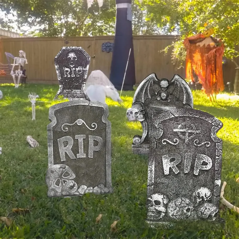 1pcs-Halloween-Foam-RIP-Graveyard-Tombstone-Decor-Skeleton-Tomb-Haunted ...