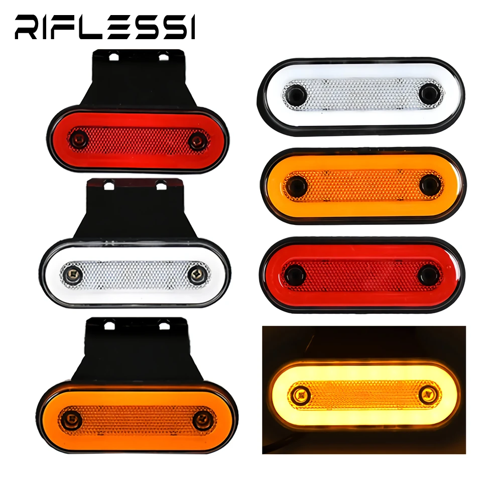 10 X 12v 24v Truck Side Marker Light Led Trailer Lights Reflector Rv ...