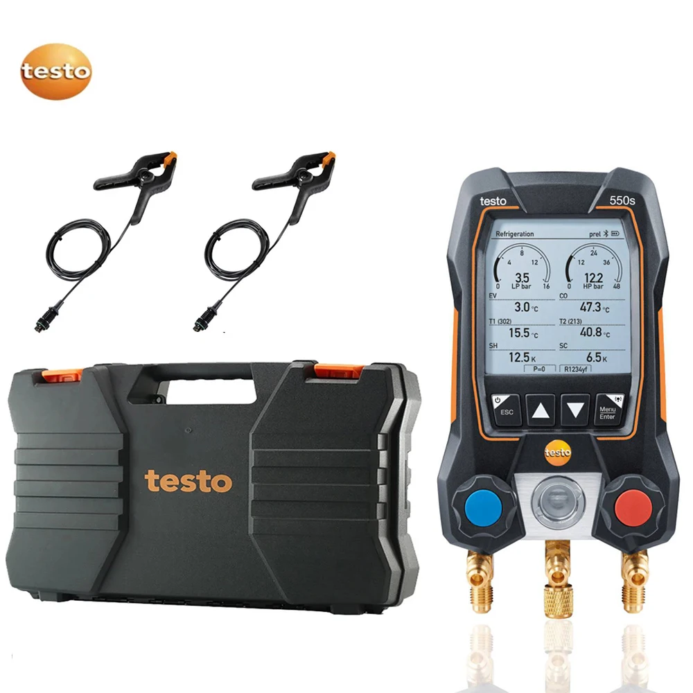 testo 550s Smart digital manifold with Bluetooth and 2-way valve block ...