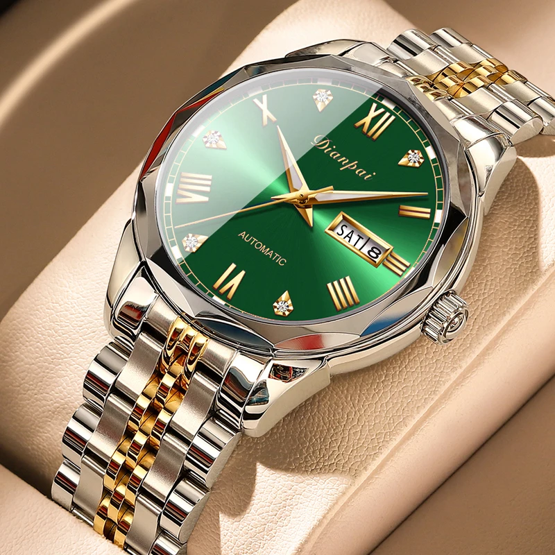 Dianpai Men's Fully Automatic Mechanical Watch Stainless Steel Week ...