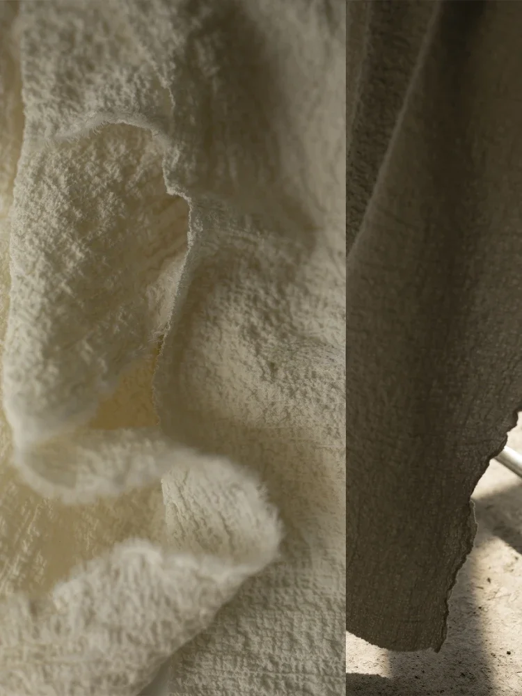 Cotton-Crepe-Fabric-Coarse-Tough-Texture-Four-Sided-Elastic-Heavy ...