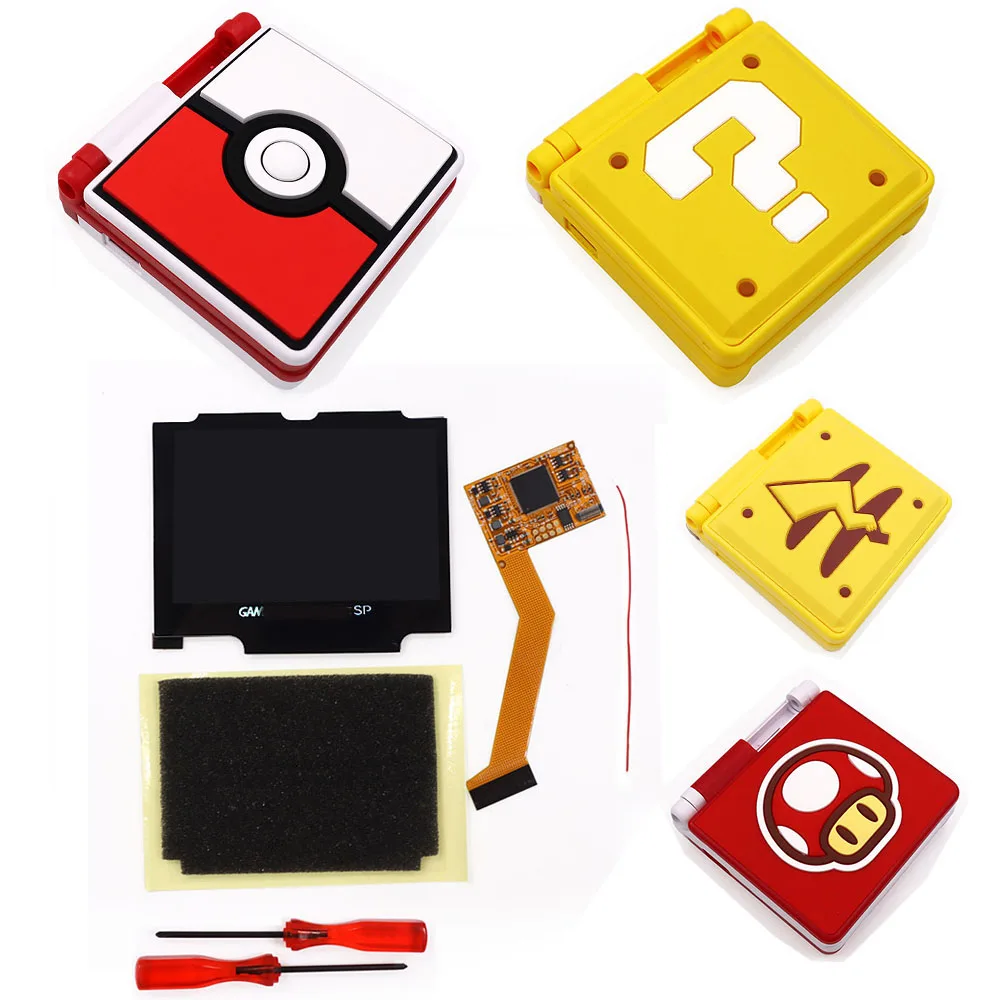 3D-Pattern-UV-Print-GBA-SP-10-Levels-Brightness-IPS-Backlight-LCD-Mod ...