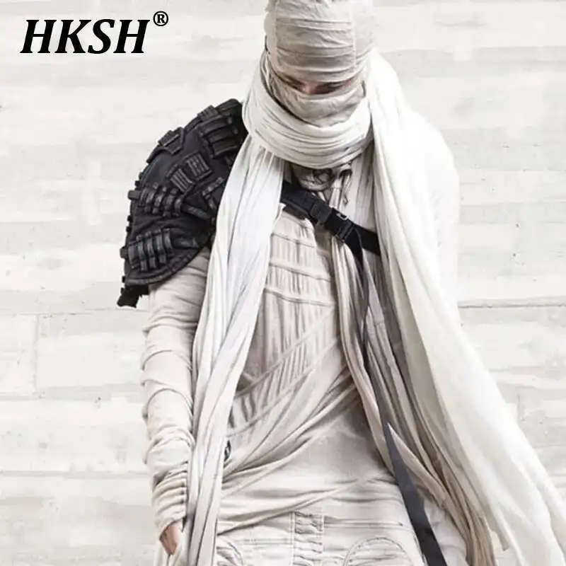 HKSH Niche Design Waste Land Style Single Shoulder Armor Vintage Cotton ...