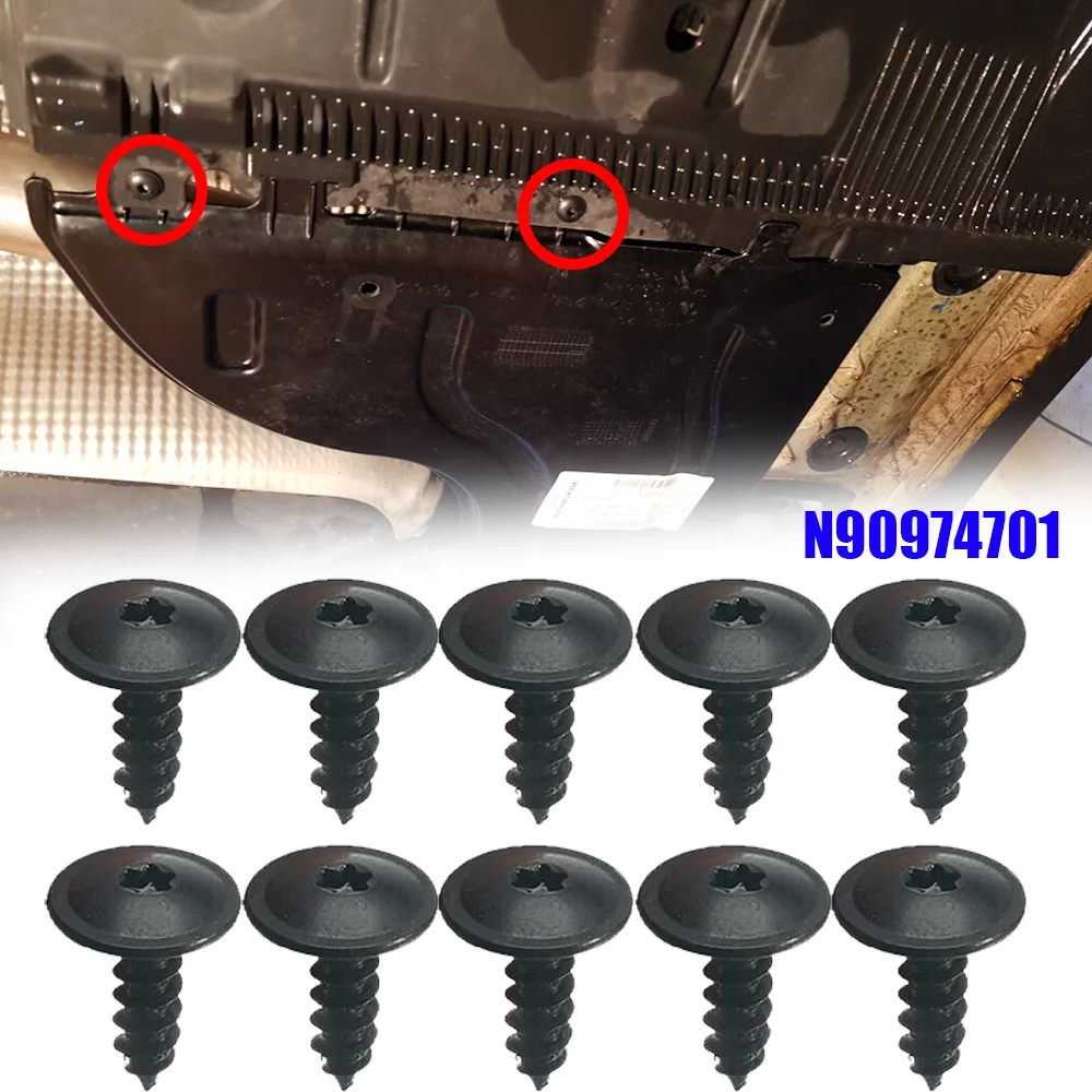 10pcs-5mm-black-torx-screw-car-engine-under-cover-splash-guard-self