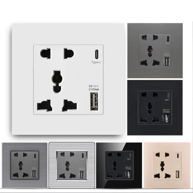 Universal-Intelligent-Quick-charge-USB-C-wall-dual-socket-Uk-18W-Type-c ...