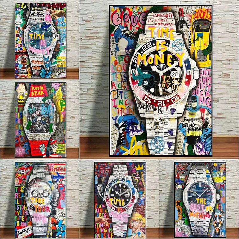 Wall-Art-Watch-Pop-Art-Posters-and-Prints-Time-Is-Money-Watch ...
