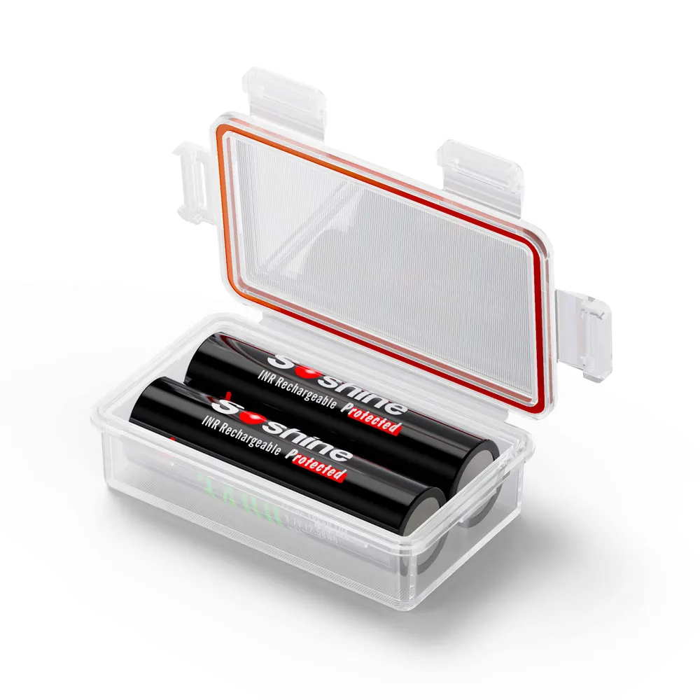 Soshine-5PC-18650-Waterproof-Battery-Case-2-Slots-with-Clip-White-Hard ...