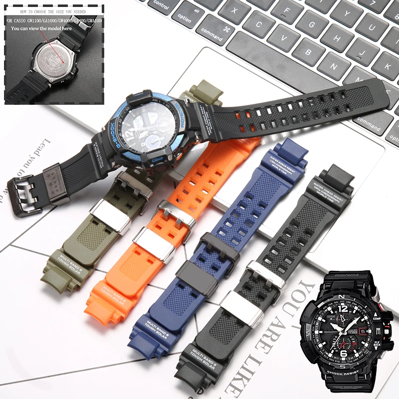 Silicone-Watchband-For-Casio-G-SHOCK-GA1000-GA1100-G-1400-GW-A1100-GW ...
