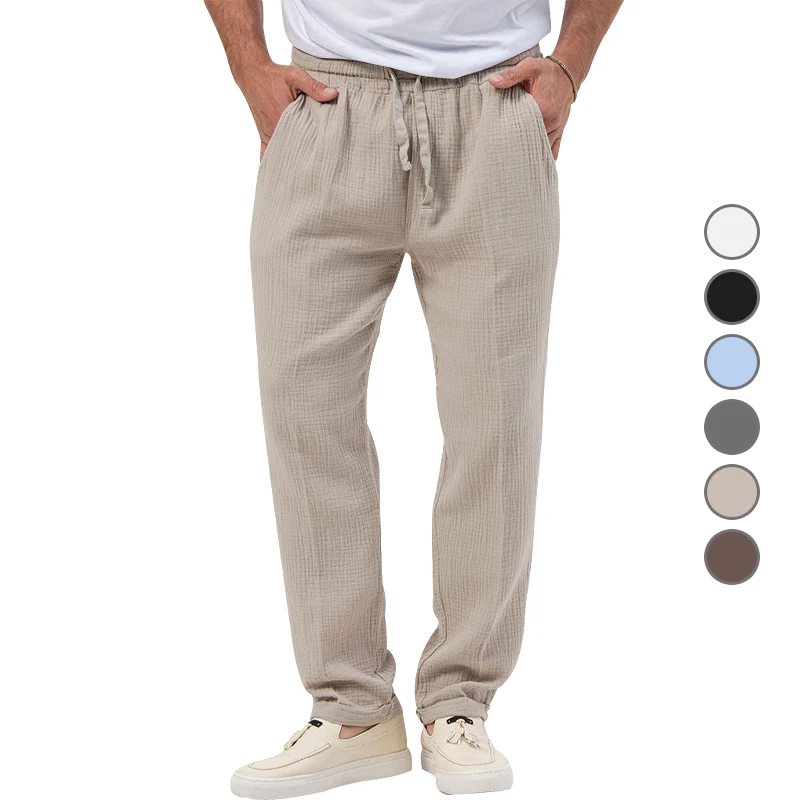 Men-s-Cotton-Linen-Casual-Pants-Breathable-Solid-Jogging-Streetwear ...