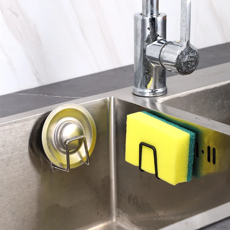 Kitchen-Stainless-Steel-Sponges-Racks-Self-Adhesive-Sink-Sponges-Drain ...