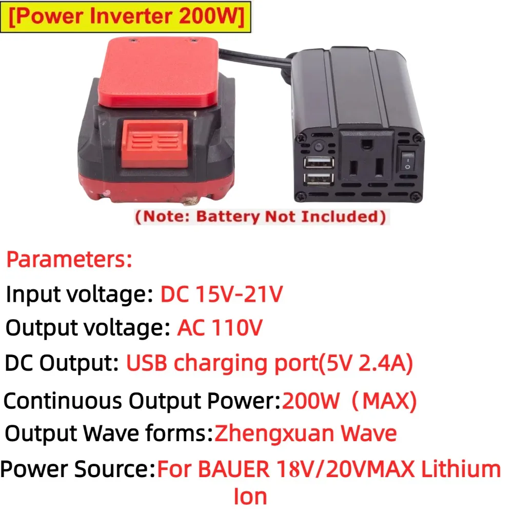200W-Portable-Power-Inverter-Outlet-Adapter-for-BAUER-18V-20VMAX ...